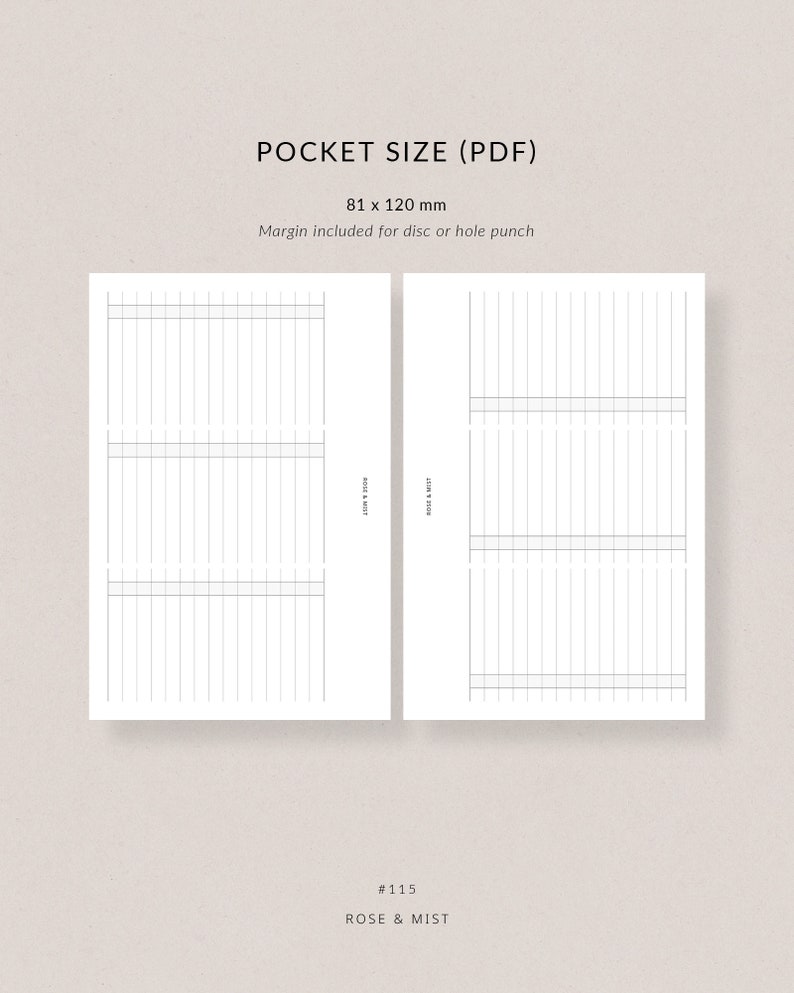 Horizontal Checklist Pocket Printable Planner to Do List - Etsy