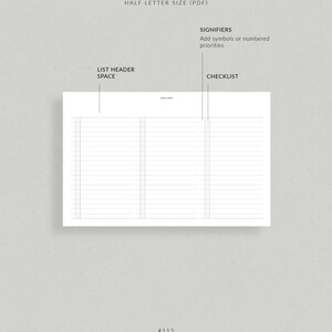 Horizontal Checklist Half Letter Printable Planner to Do - Etsy