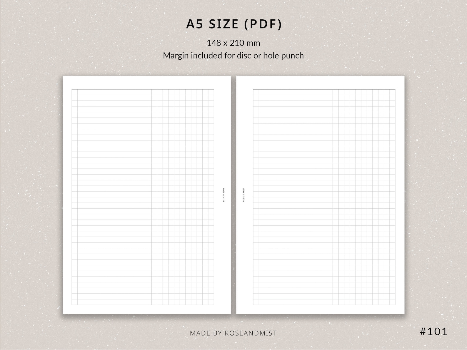A5 Checklist With Side Grid Notes | A5 Planner Printable - to Do List ...