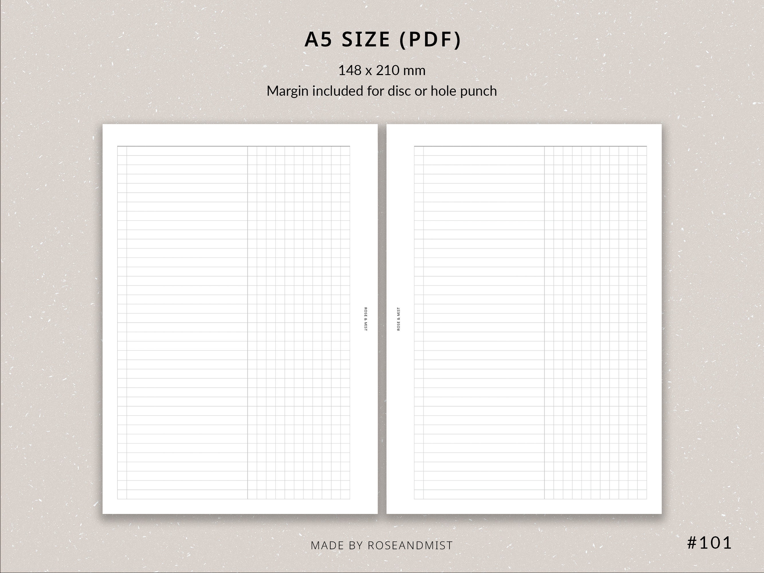 A5 Checklist With Side Grid Notes A5 Planner Printable to - Etsy