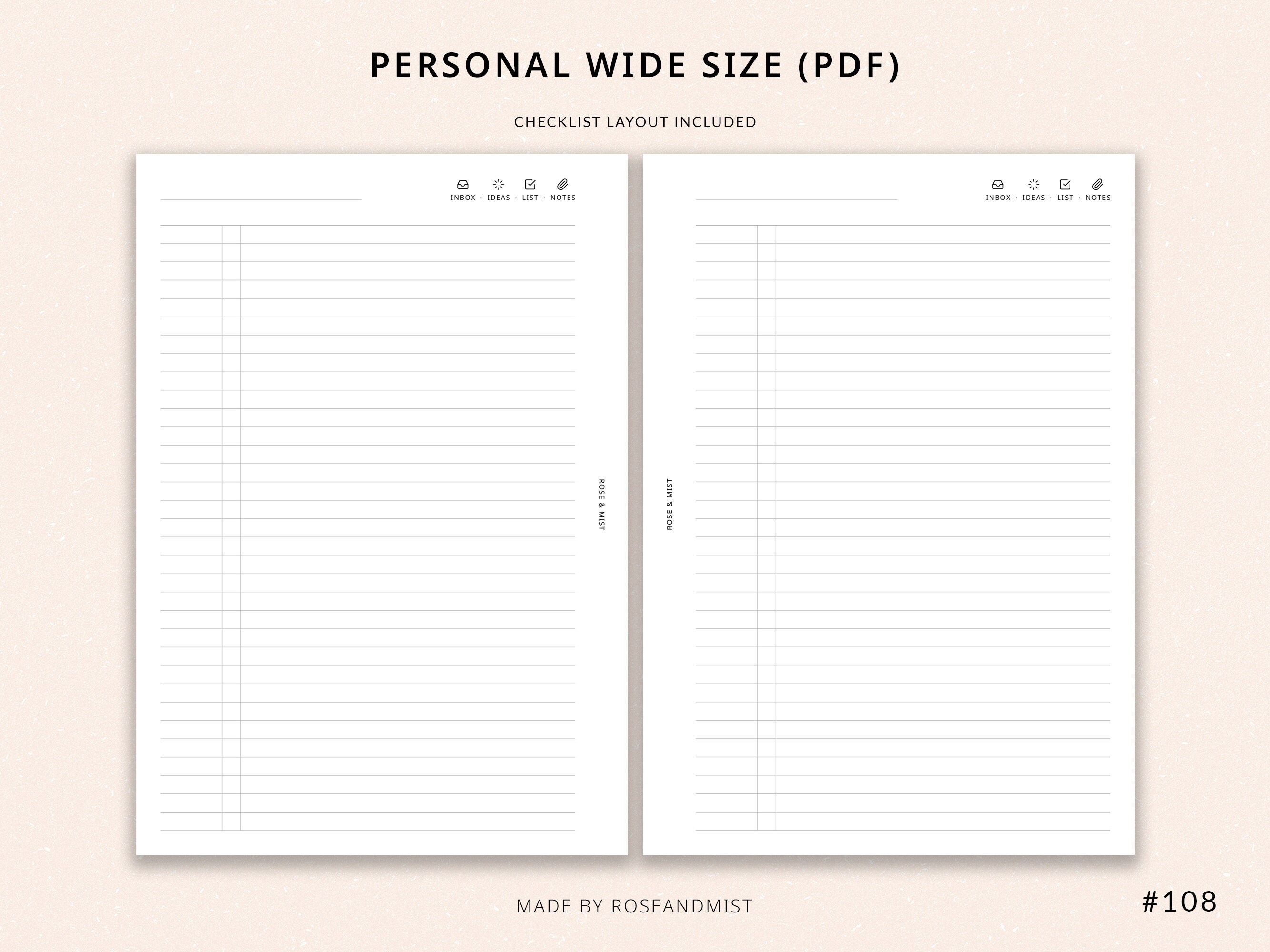 Brain Dump Pages Personal Wide Printable Planner Inbox, to Do List ...