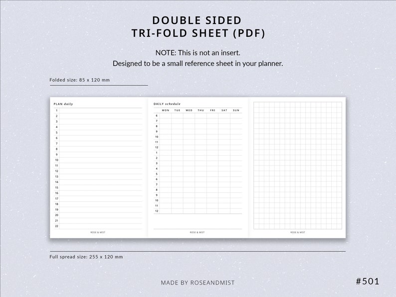 Routine Planner Reference Tri-fold Planner Printable Daily - Etsy