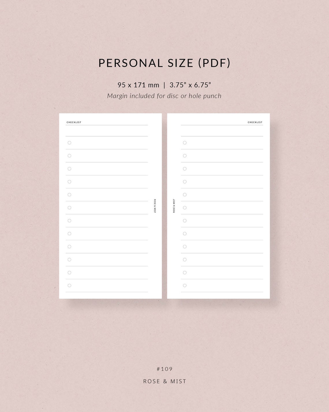 Large Checklists Personal Printable Planner to Do List, Inbox, Brain ...