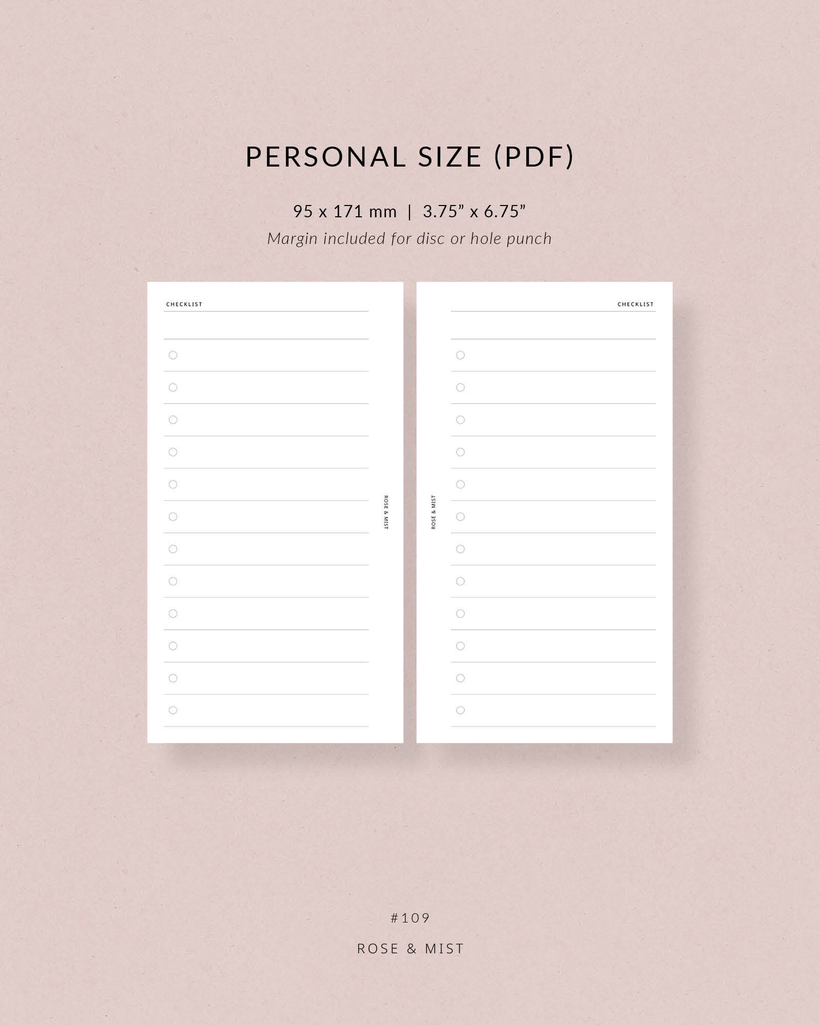 Large Checklists Personal Printable Planner to Do List, Inbox, Brain ...