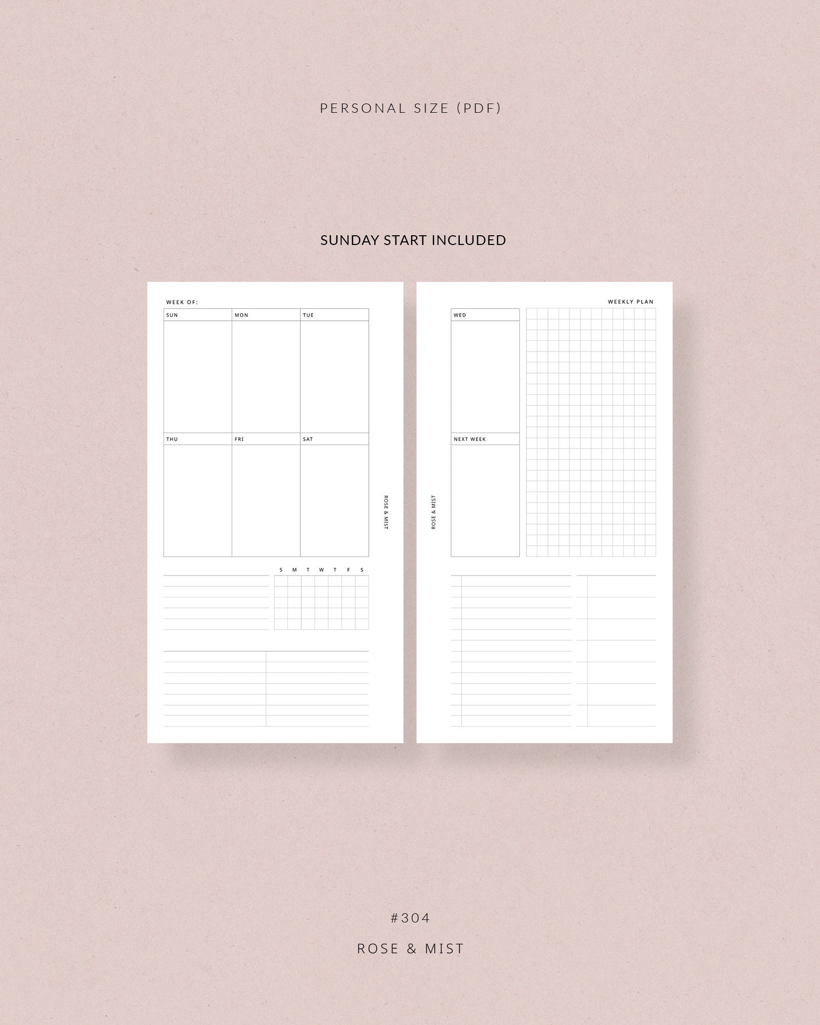 Weekly Planner WO2P Tracker Personal Printable Planner Personal Planner ...