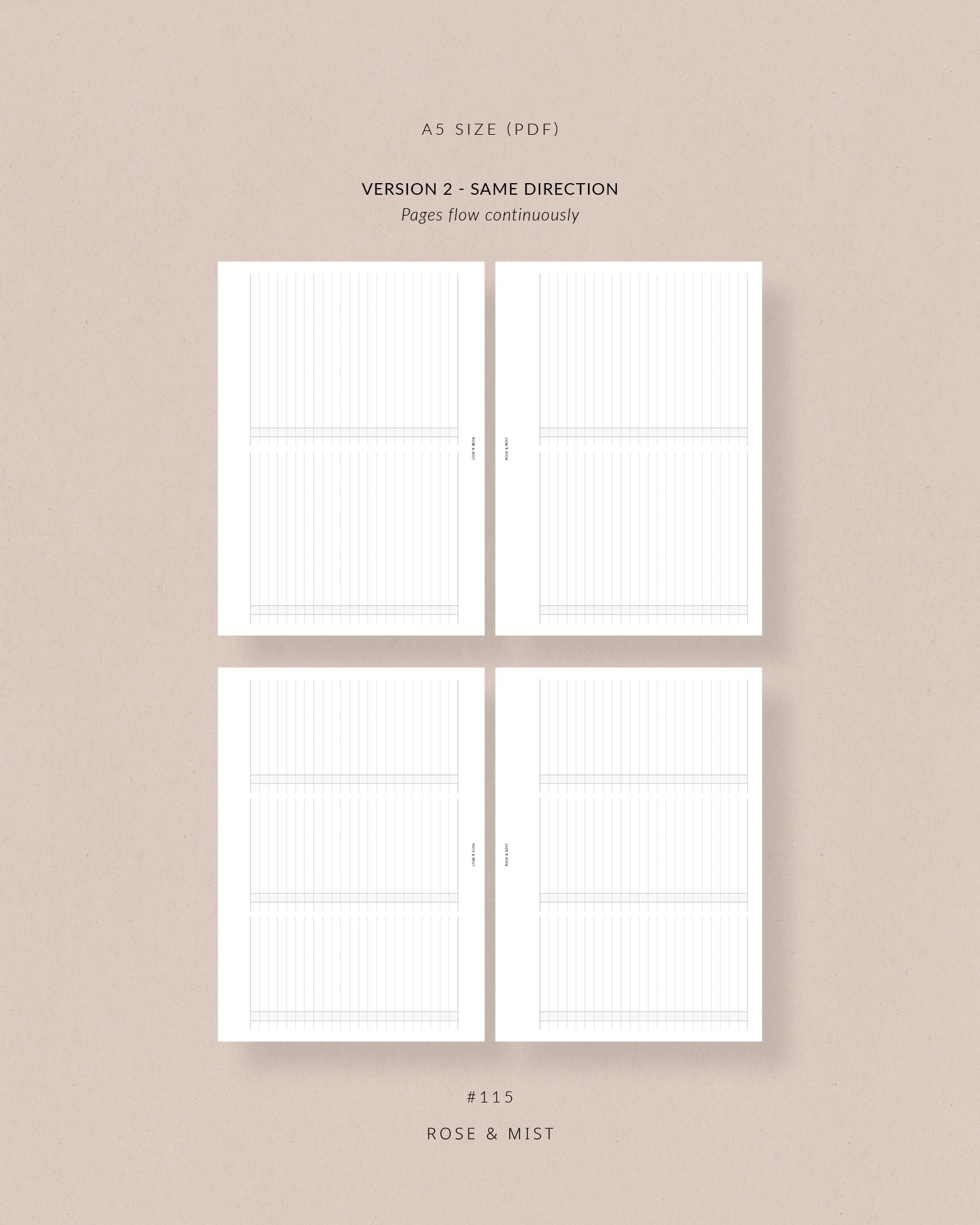 Horizontal Checklist A5 Printable Planner to Do List, Daily Task List ...