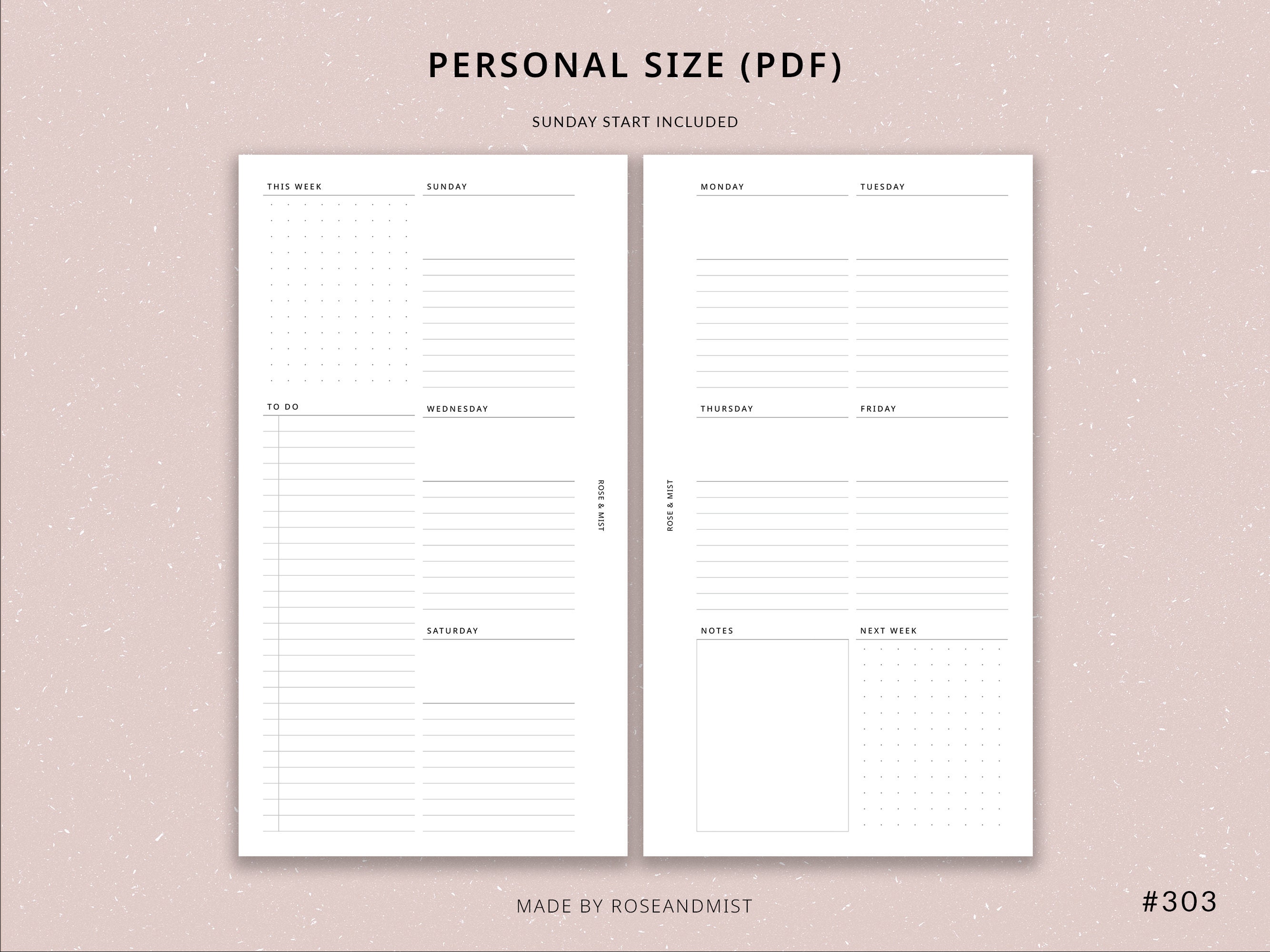 Weekly Planner WO2P | Personal Printable Planner - Personal Planner ...