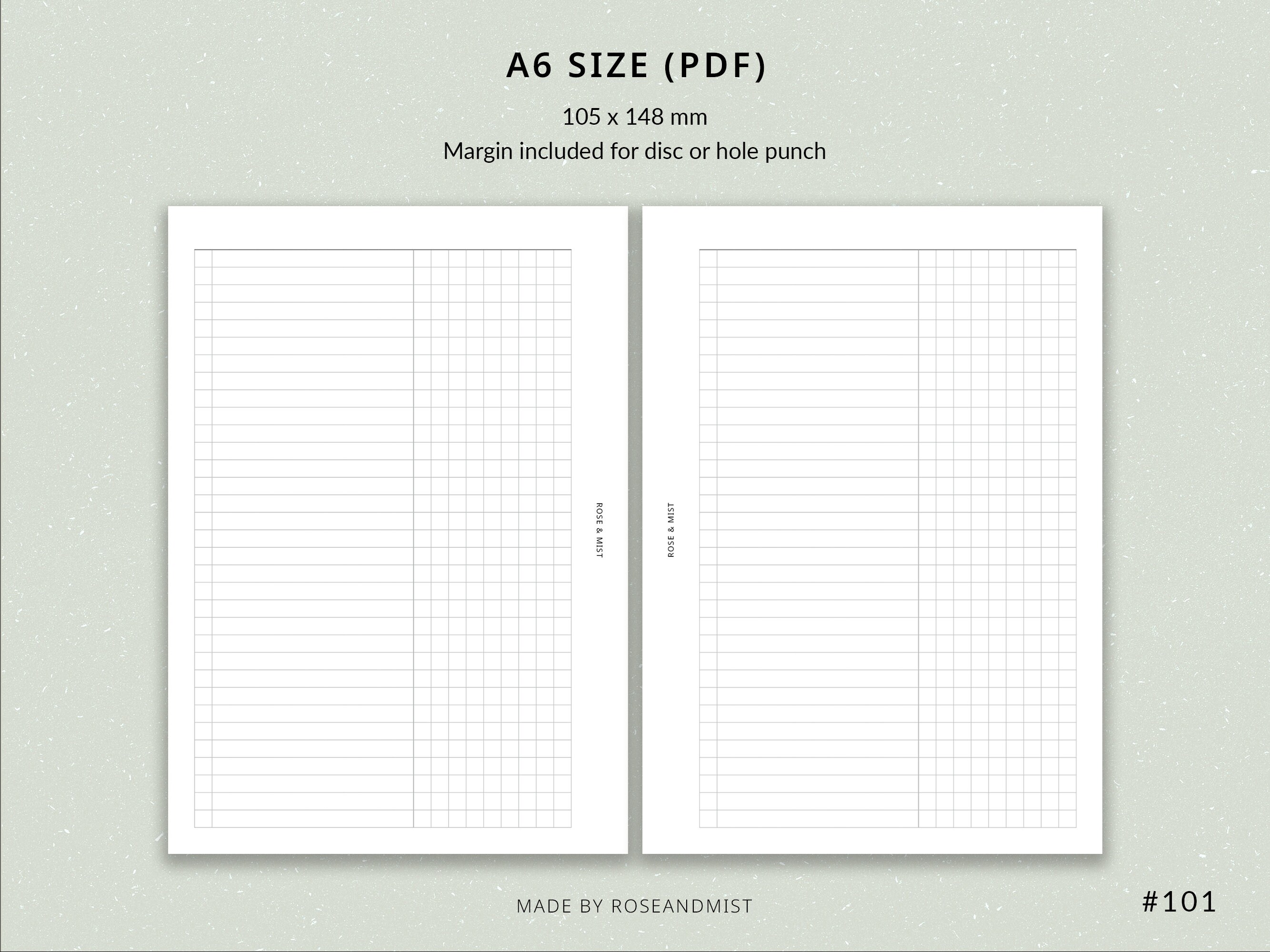 A6 Checklist With Side Grid Notes | A6 Printable Planner - to Do List ...