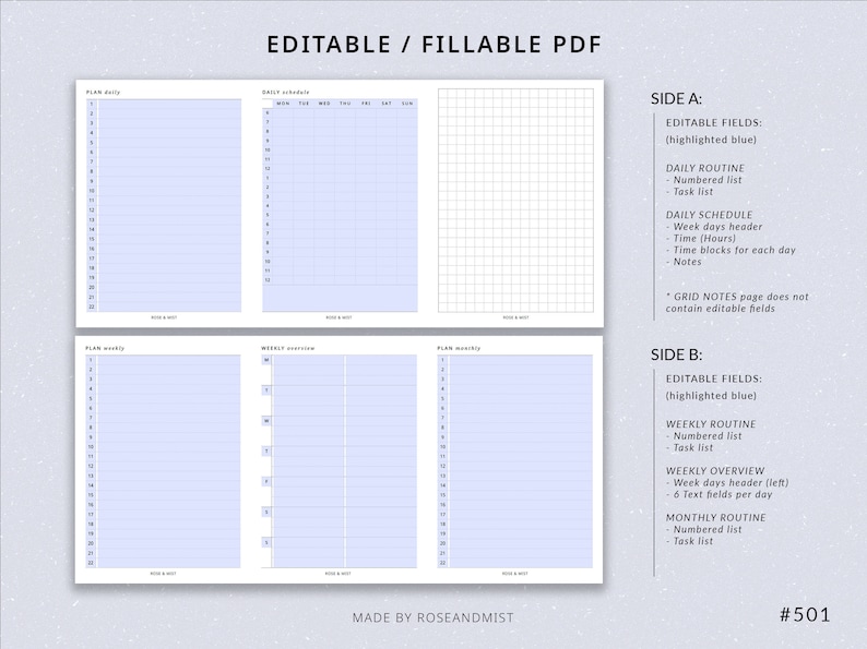 Routine Planner Reference Tri-fold Planner Printable Daily - Etsy