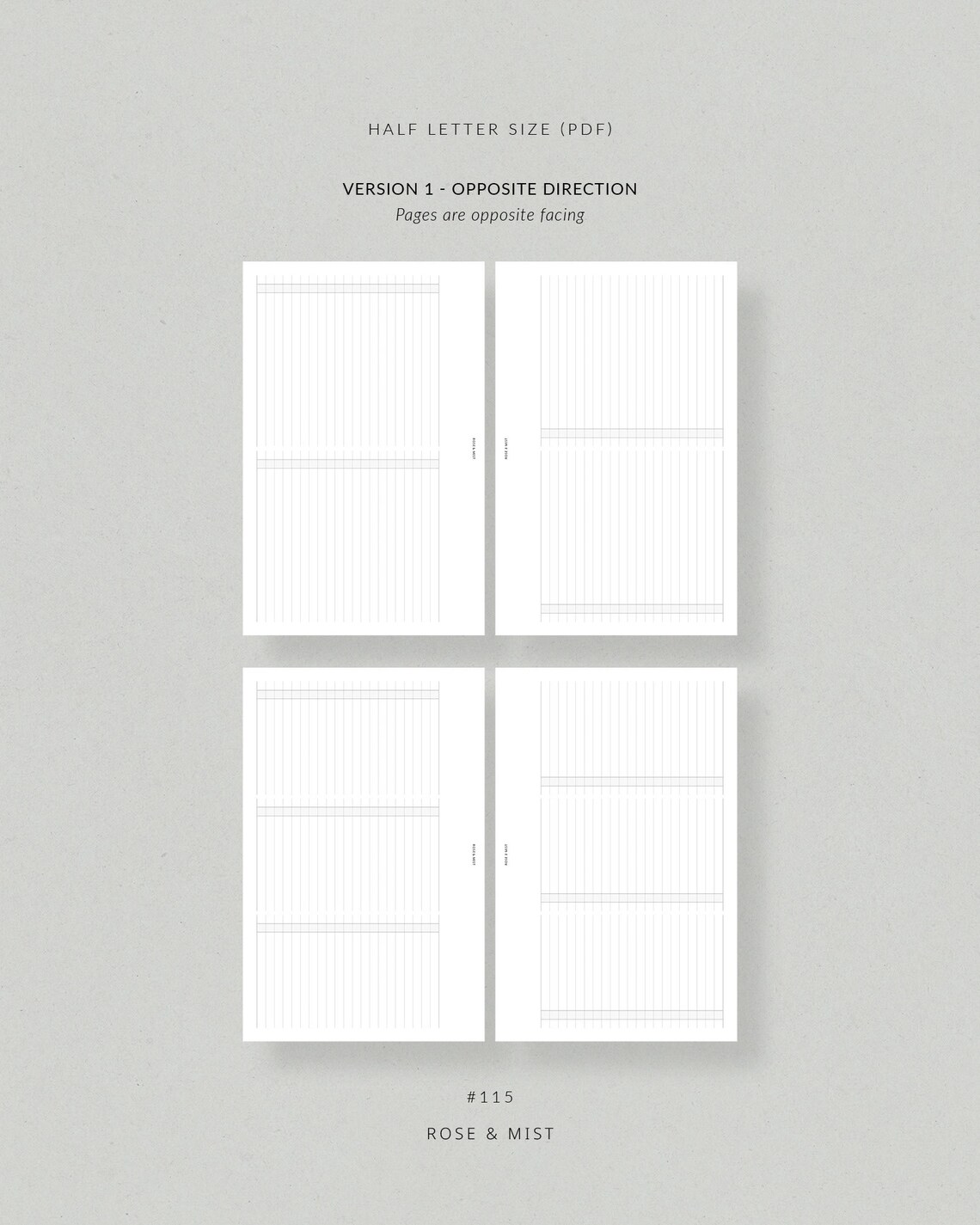 Horizontal Checklist Half Letter Printable Planner to Do - Etsy