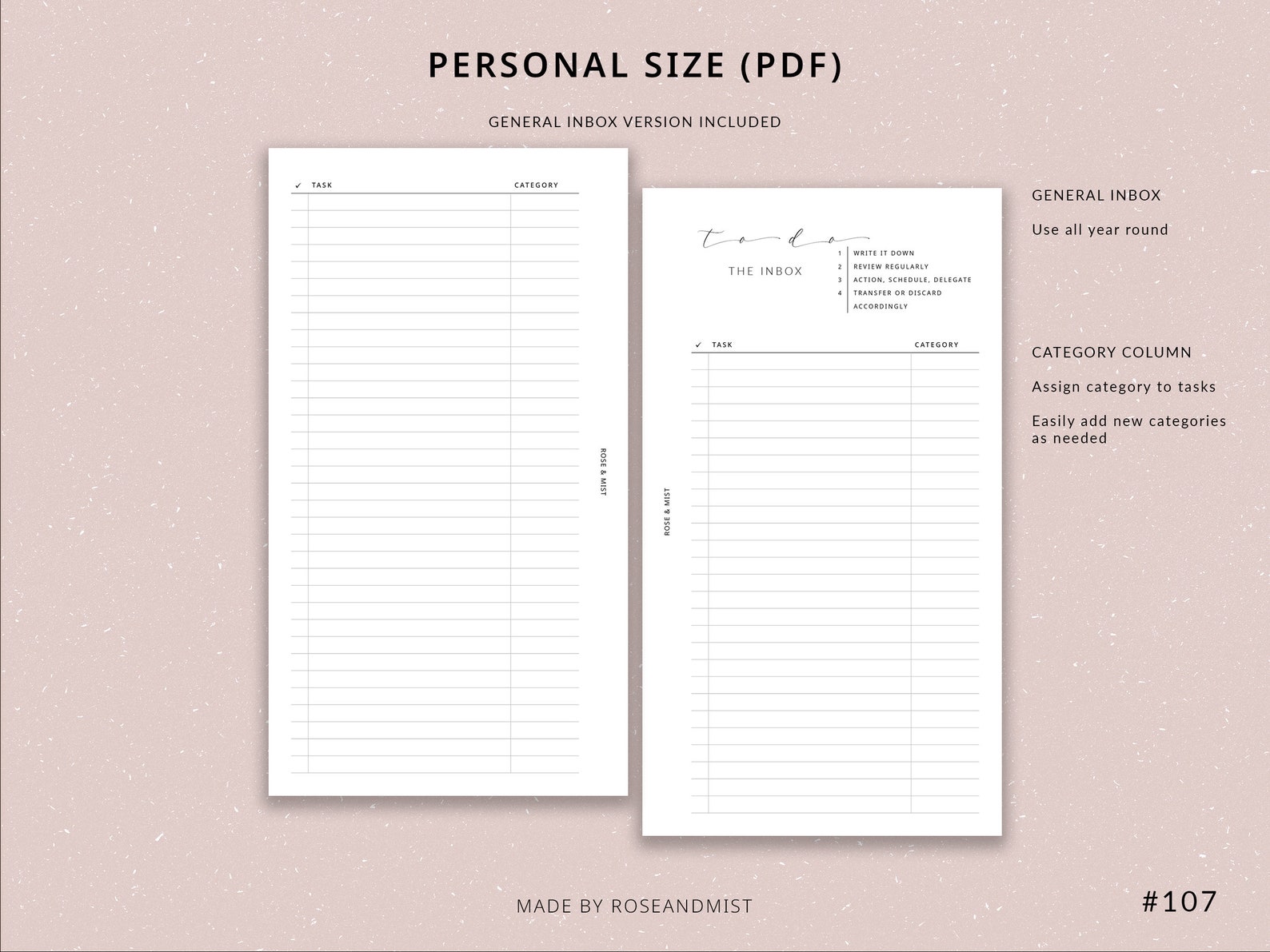 Monthly Inbox Bundle Personal Printable Planner Inbox List - Etsy