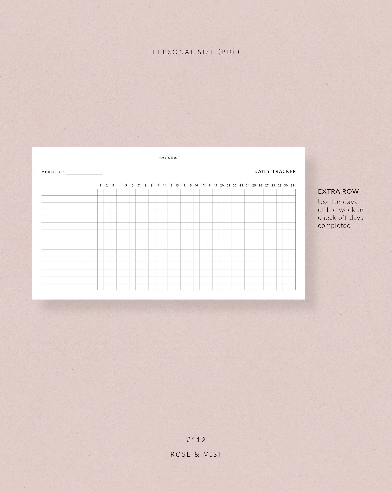 Daily Tracker | Personal Planner Printable - Daily Habit Tracker, Daily ...
