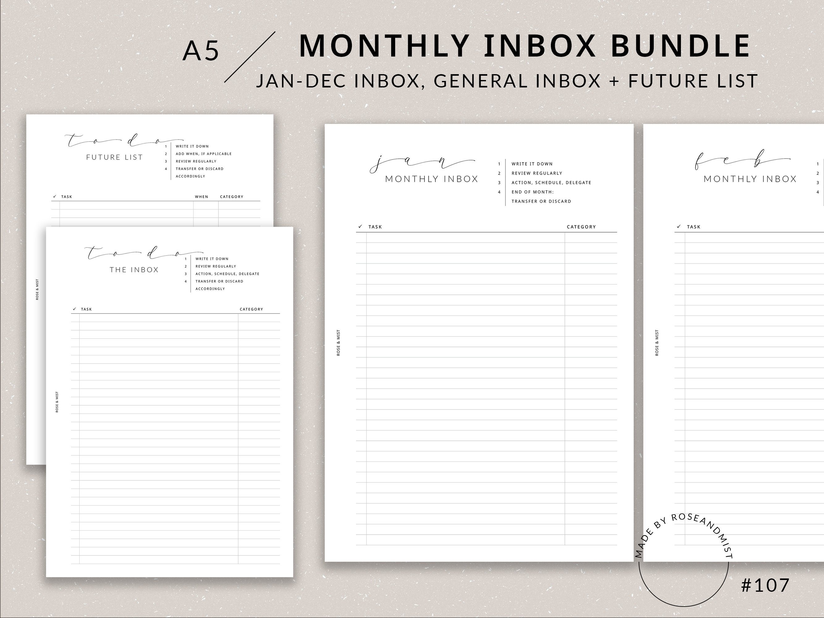 Inbox Checklist Printable - Etsy