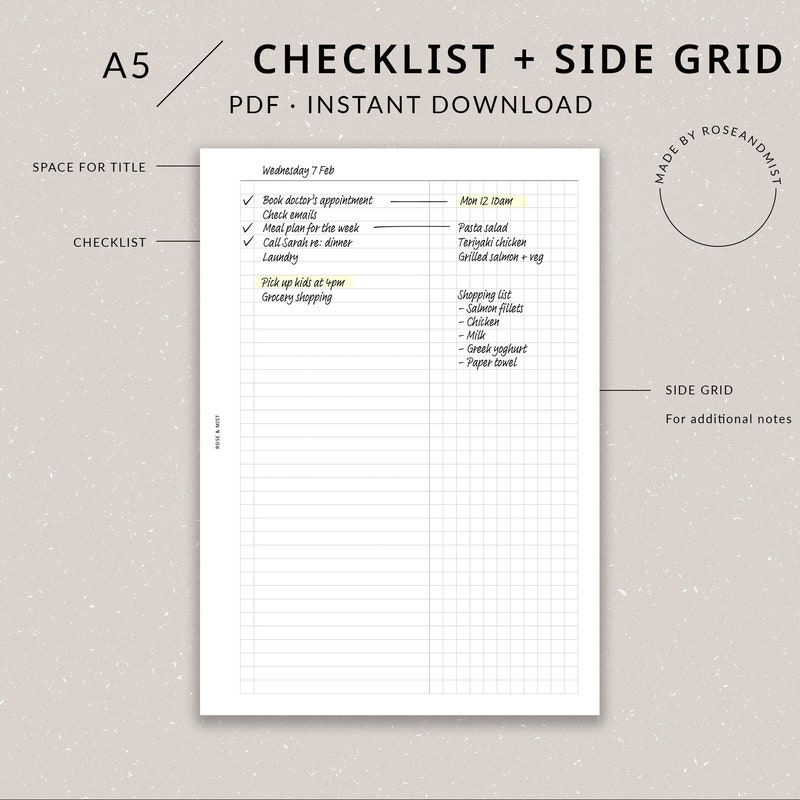 A5 Planner - Etsy