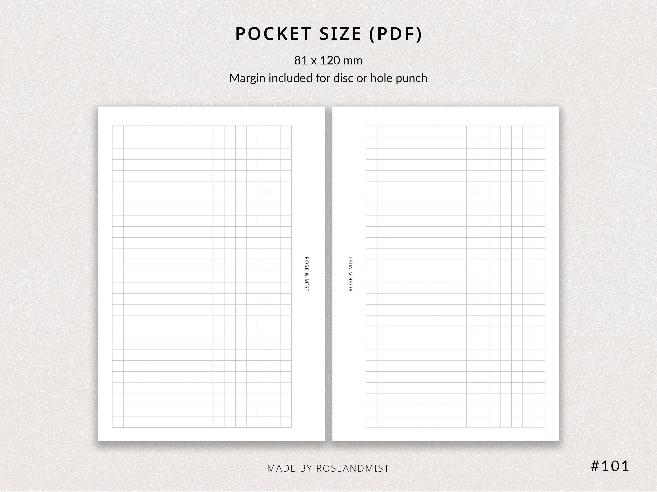 Pocket Checklist With Side Grid Notes Pocket Printable Planner to Do ...