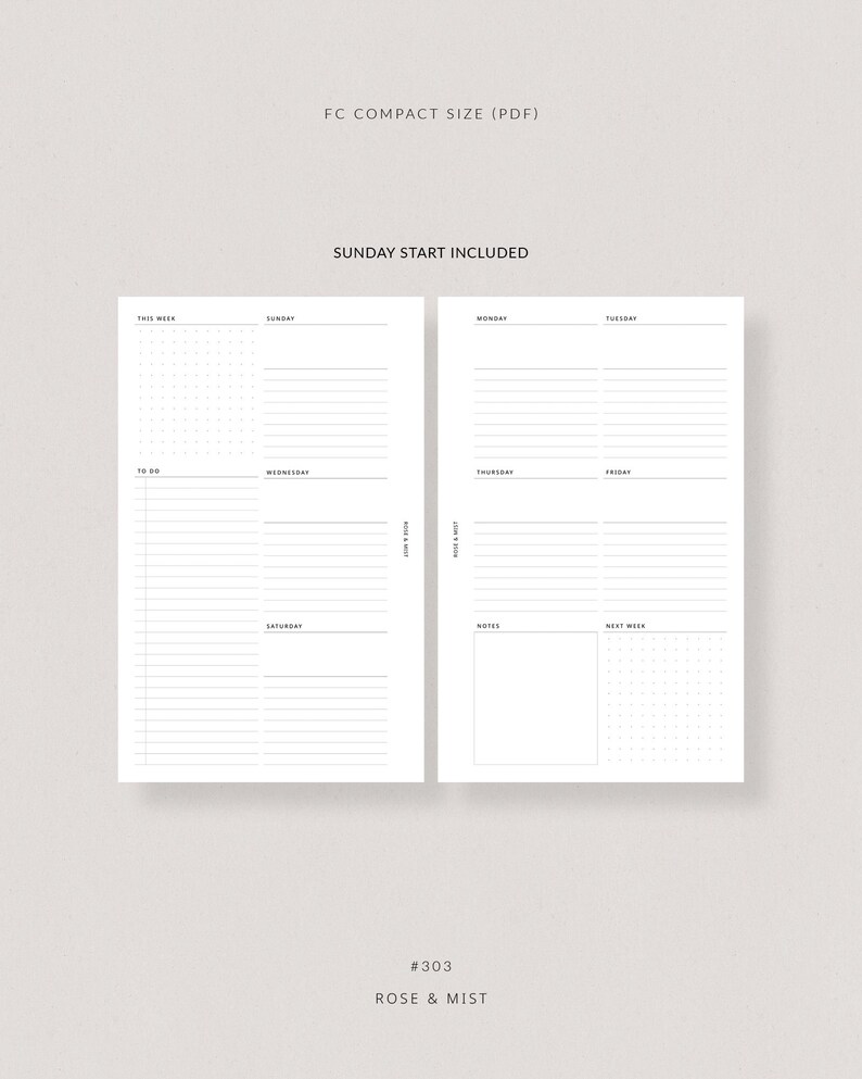 Weekly Planner WO2P FC Compact Printable Planner Franklin Covey Planner ...