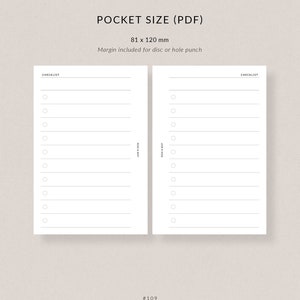 Large Checklists | Pocket Printable Planner - to Do List, Inbox, Brain ...