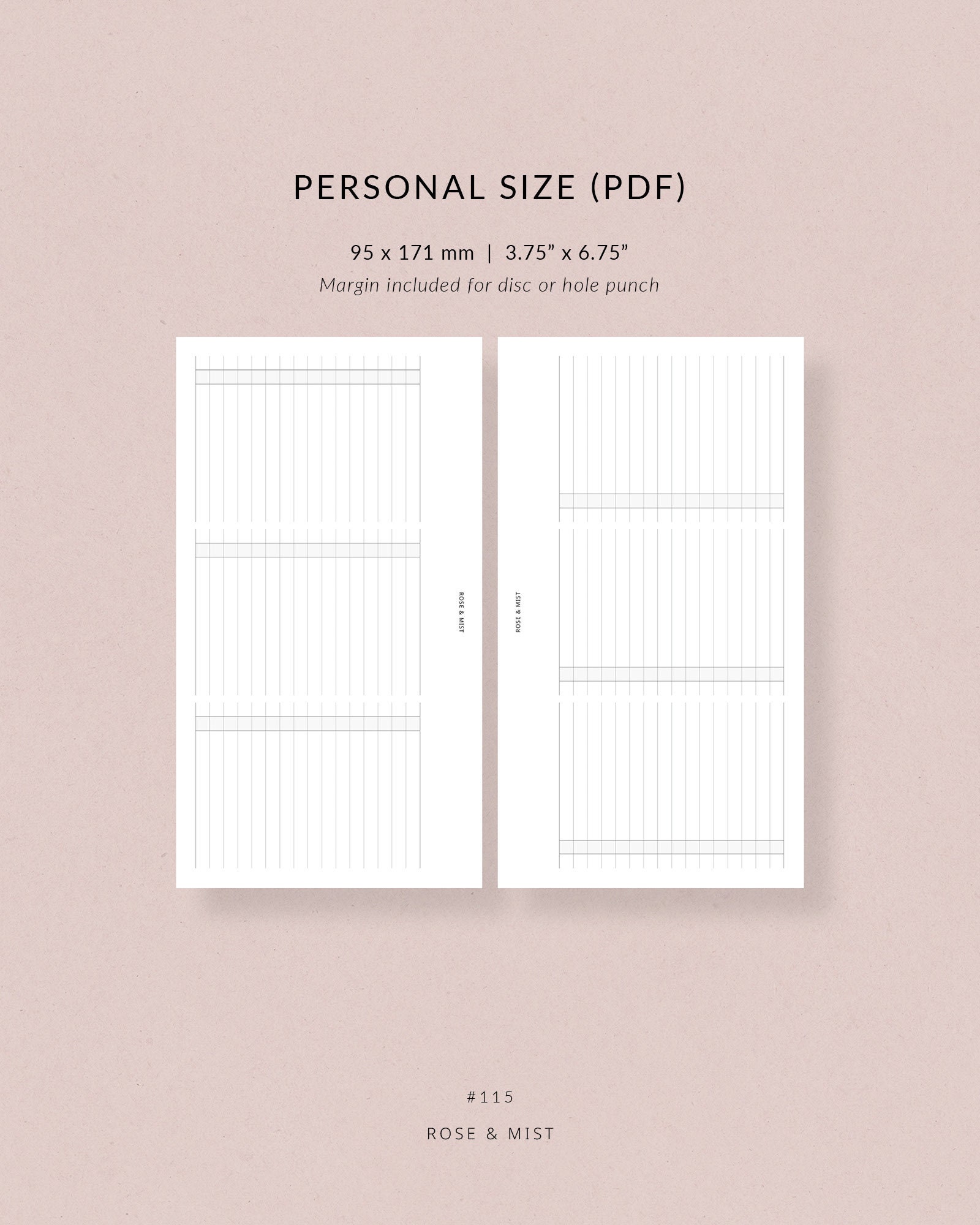Horizontal Checklist Personal Printable Planner to Do - Etsy