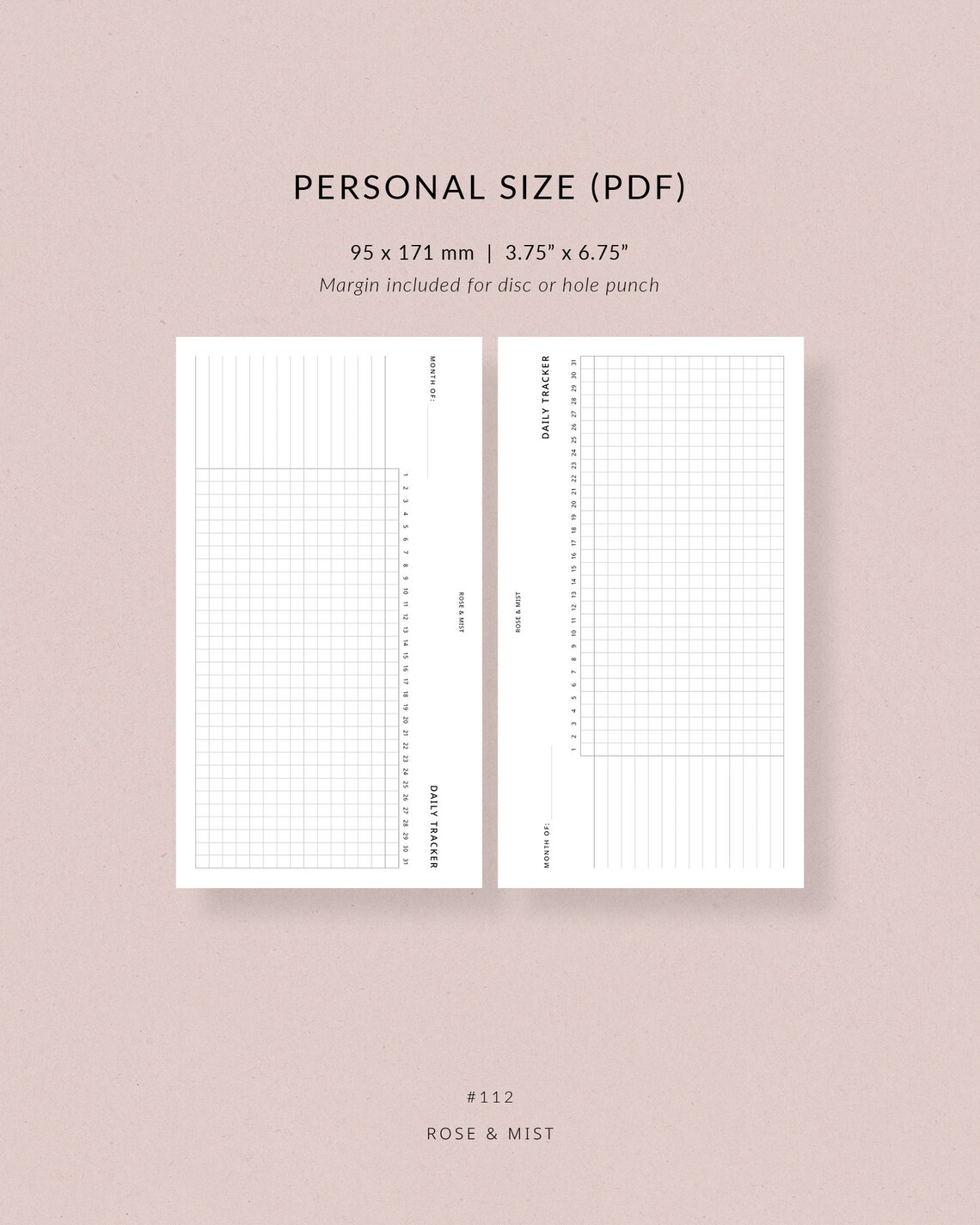 Daily Tracker | Personal Planner Printable - Daily Habit Tracker, Daily ...