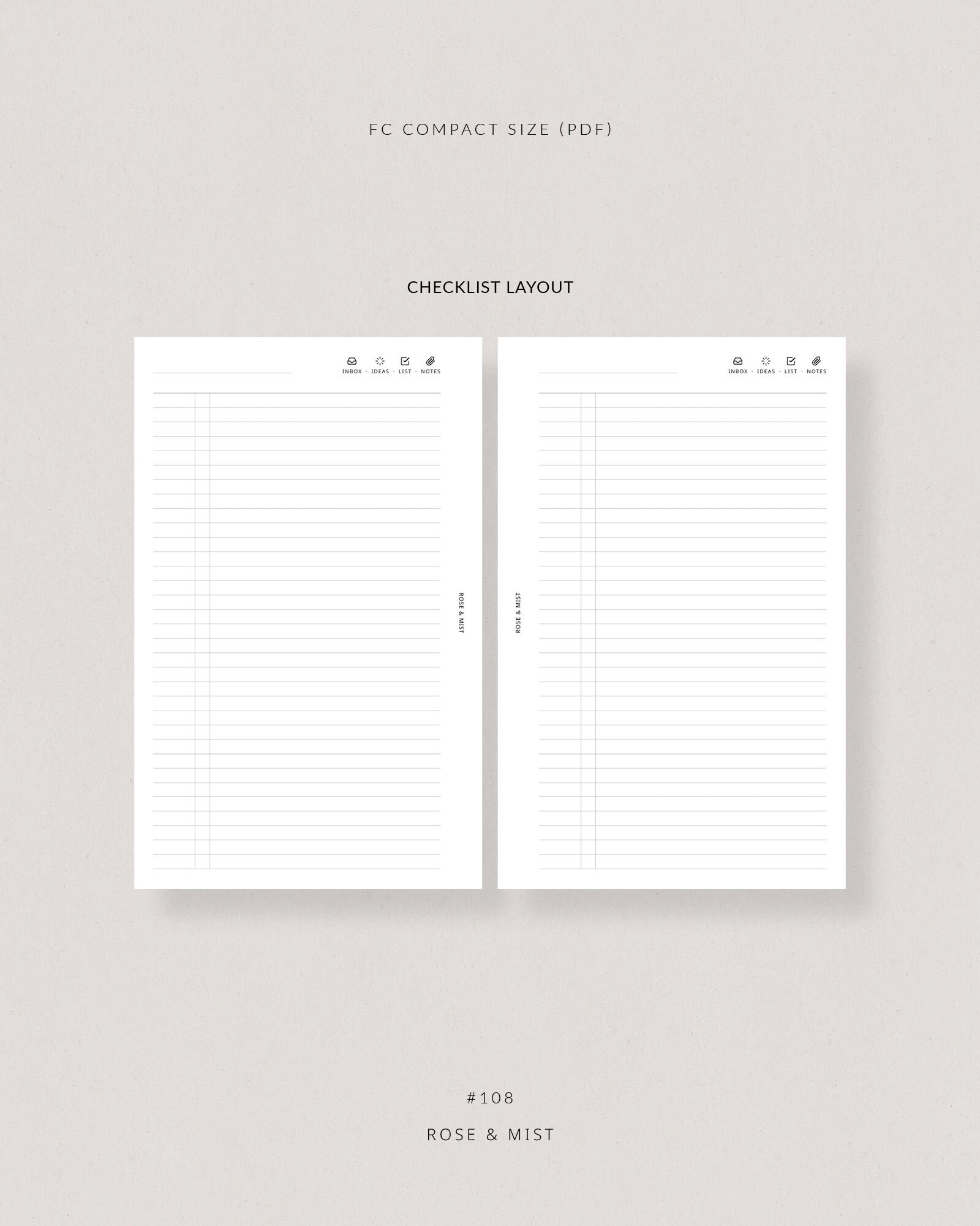 Brain Dump Pages | FC Compact Printable Planner - Inbox, Ideas, to Do ...