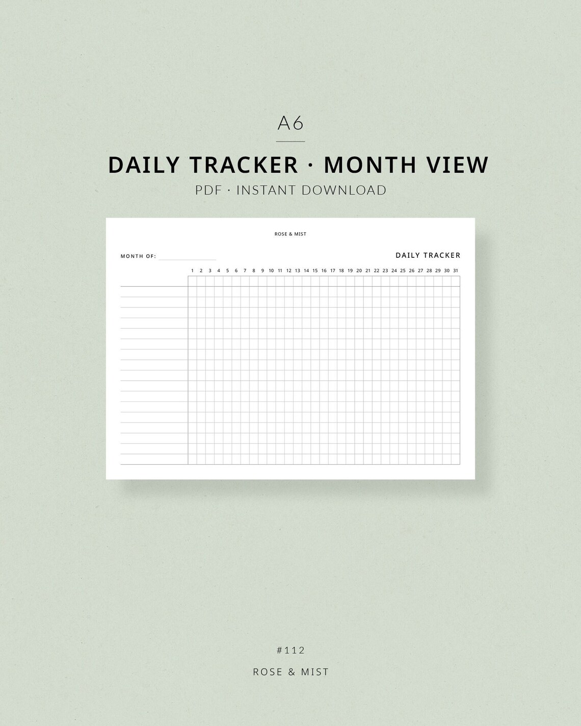 Daily Tracker A6 Printable Planner Daily Habit Tracker, Daily Routine ...