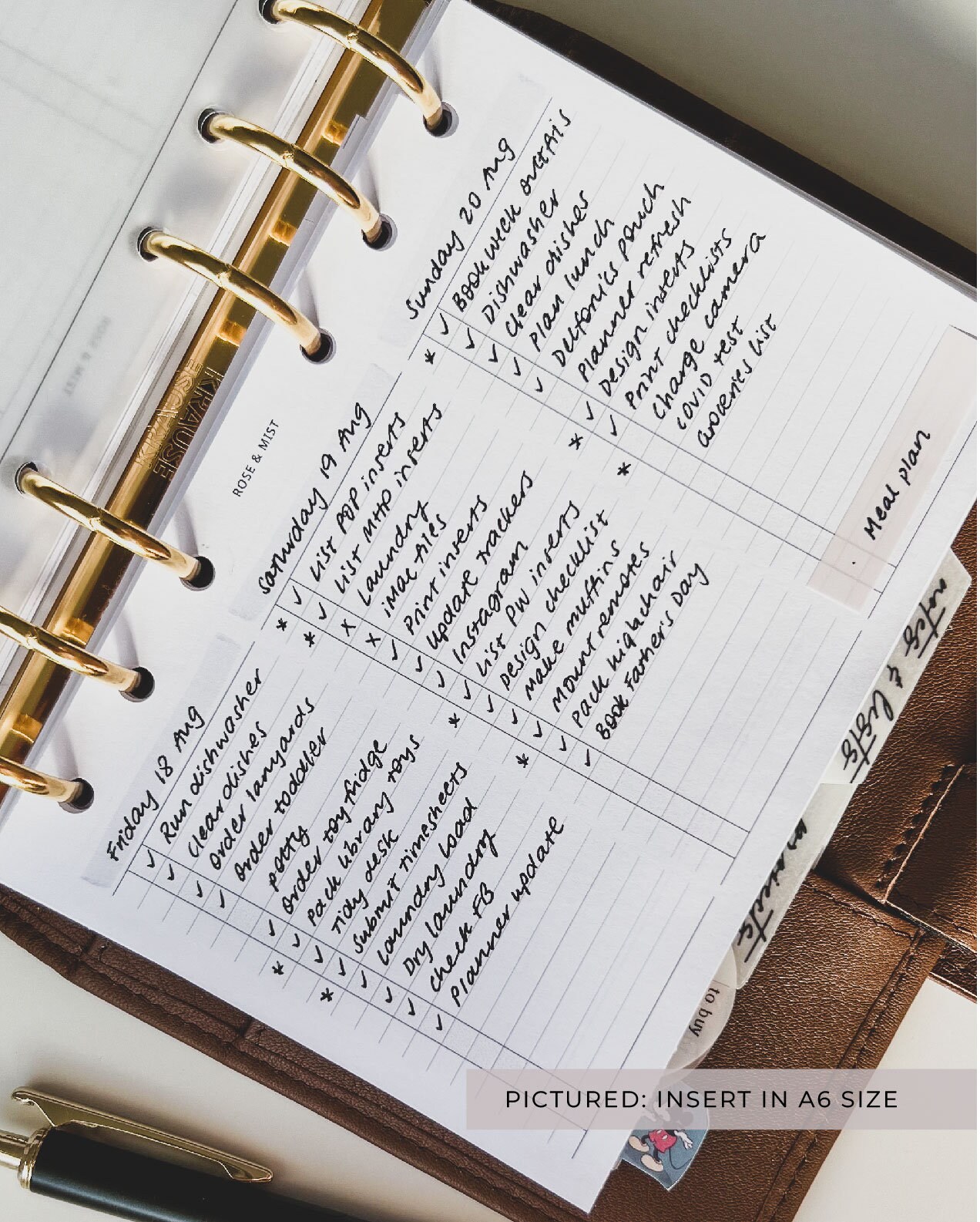 Horizontal Checklist A5 Printable Planner to Do List, Daily Task List ...