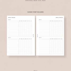 Weekly Tracker Personal Wide Planner Printable Weekly Task Tracker ...