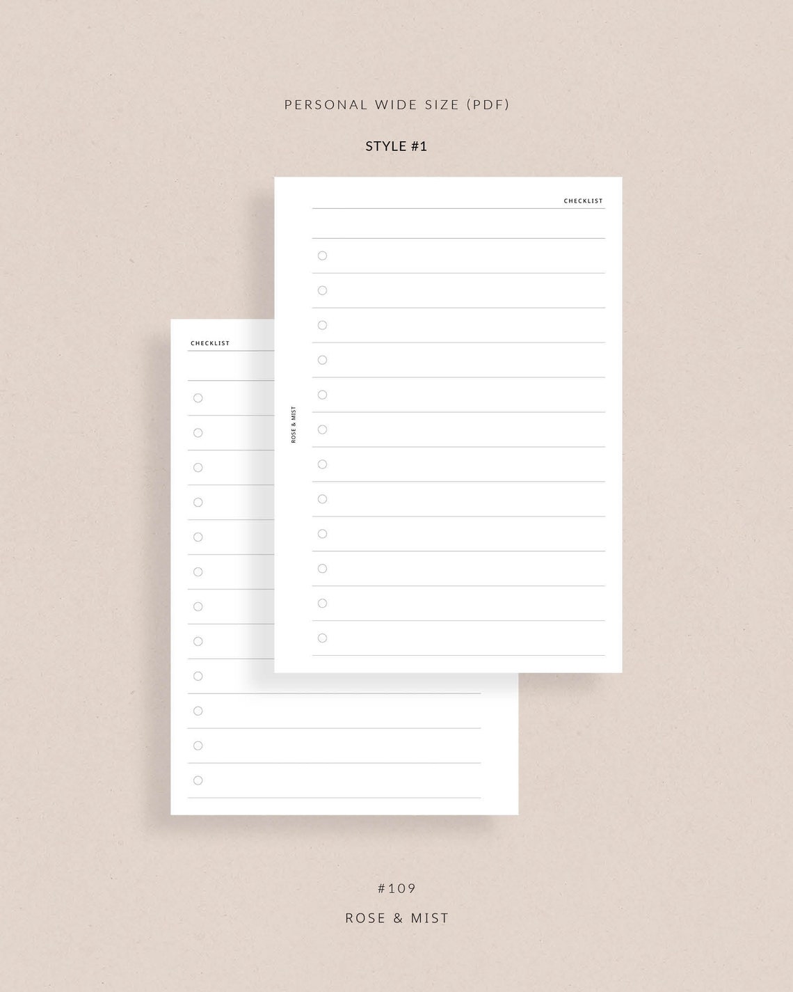 Large Checklists Personal Wide Printable Planner to Do - Etsy
