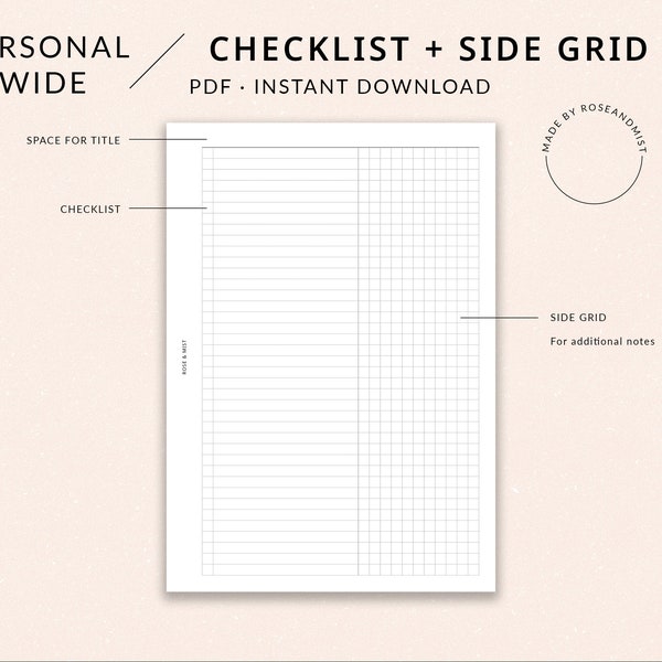 Printable Checklist With Side Notes - Etsy