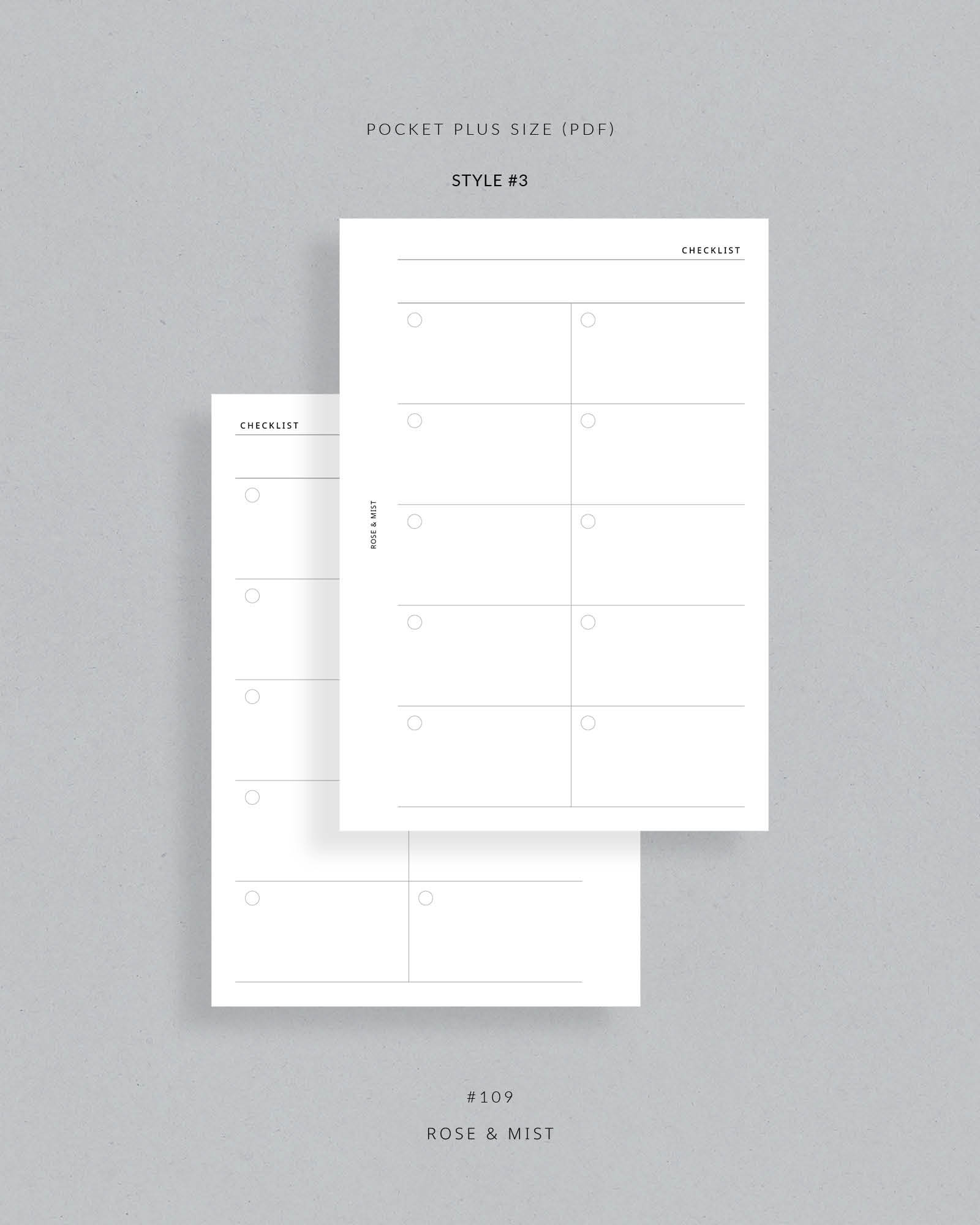 Large Checklists Pocket Plus Printable Planner to Do List, Inbox, Brain ...
