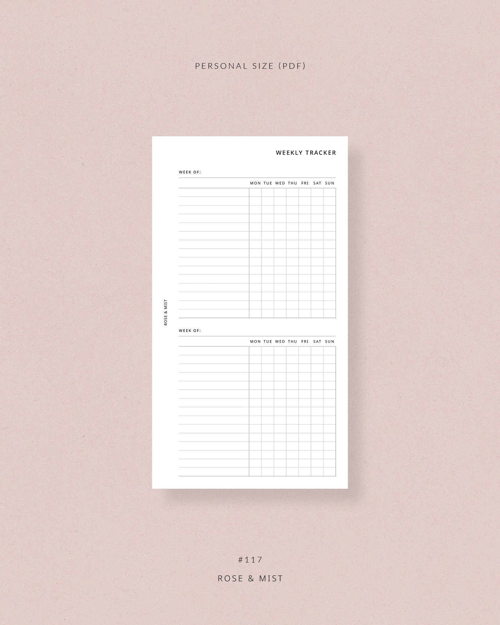 Weekly Tracker | Personal Planner Printable - Weekly Task Tracker ...