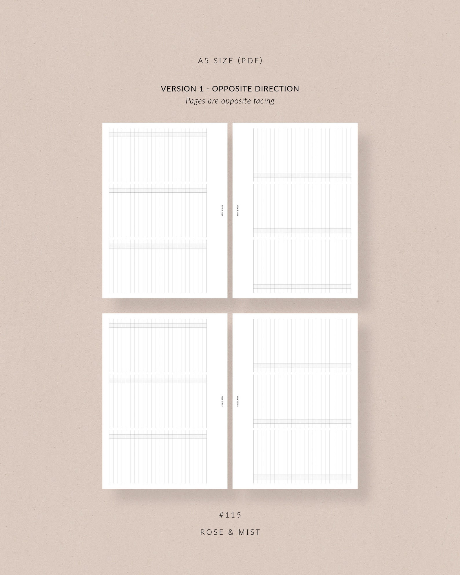 Horizontal Checklist | A5 Printable Planner - to Do List, Daily Task ...