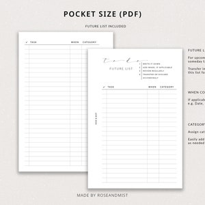 Monthly Inbox Bundle | Pocket Printable Planner - Inbox Checklist ...