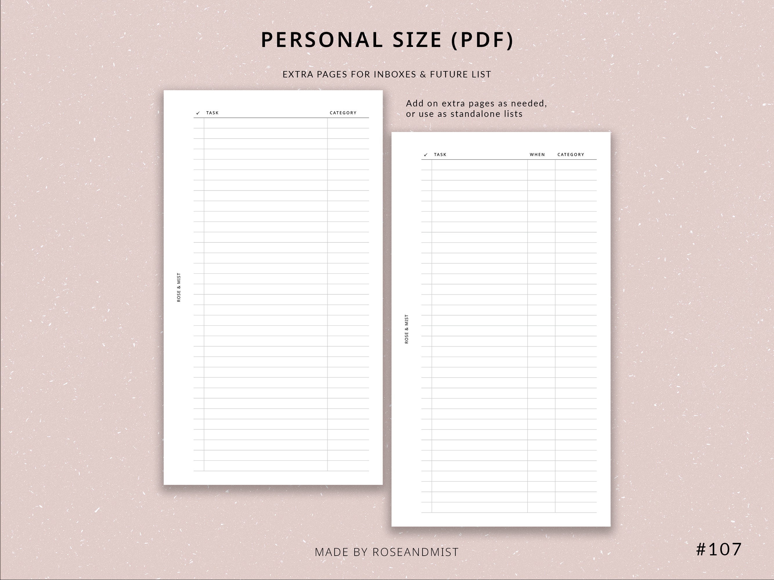 Monthly Inbox Bundle Personal Printable Planner Inbox List - Etsy