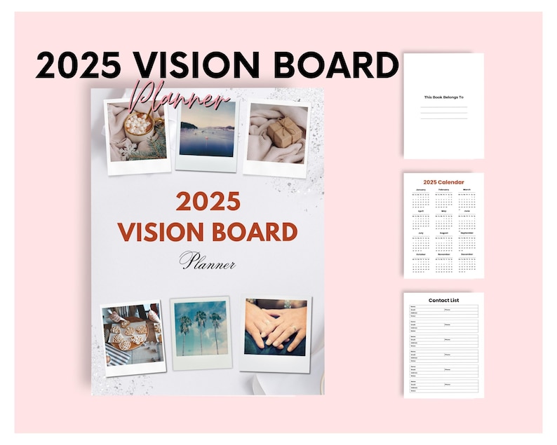 2025 Vision Board Planner Goal-setting & Dream Mapping Manifestation ...
