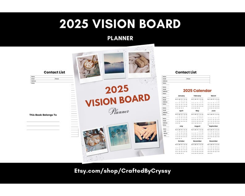 2025 Vision Board Planner Goal-setting & Dream Mapping Manifestation ...