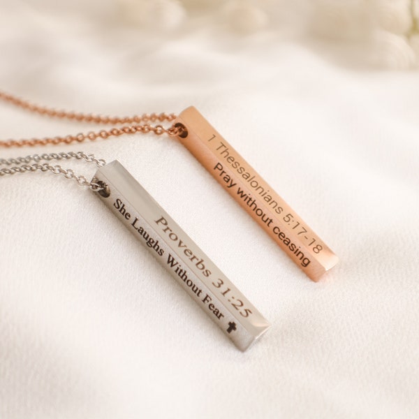 Bible Verse Necklace - Etsy