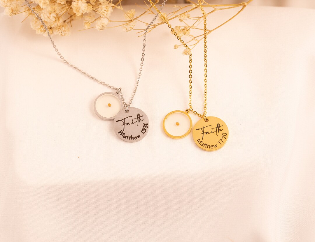 Christian Necklace, Bible Verse Necklace, Matthew 17:20 Scripture ...