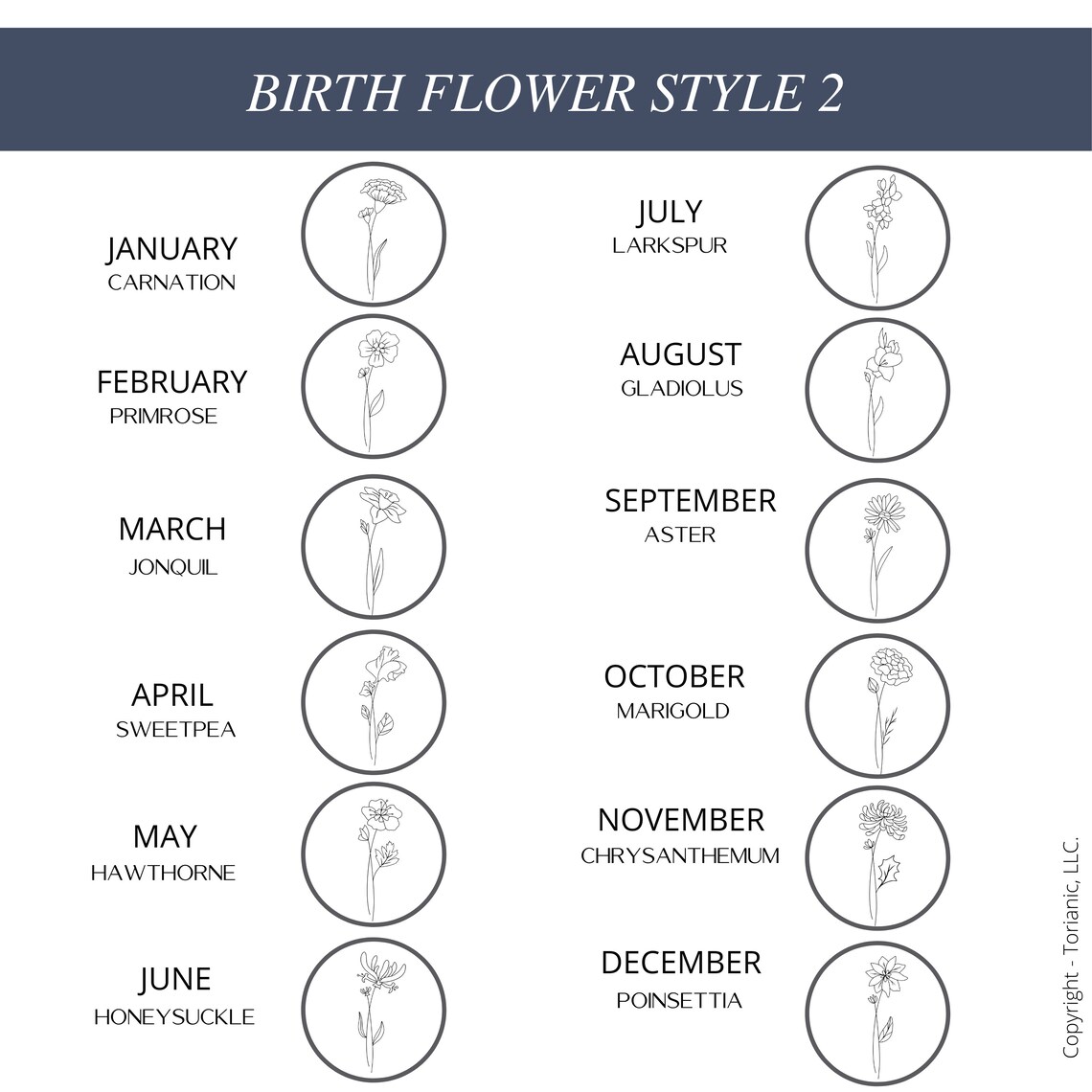 Combined Birth Month Flower Bouquet Necklace 48 Different - Etsy Canada