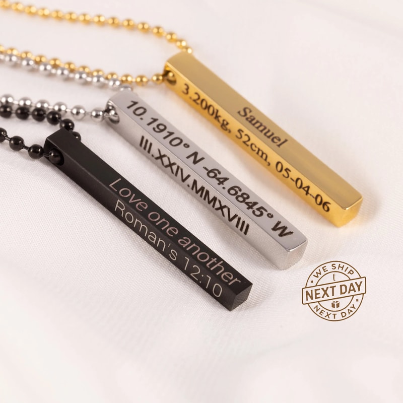 Mens Customized Necklace - Etsy