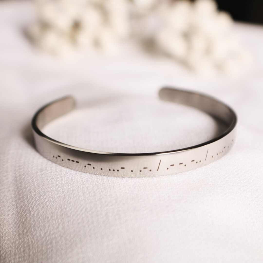 Morse Code Cuff Bracelet: Personalized Secret Message Jewelry - Etsy