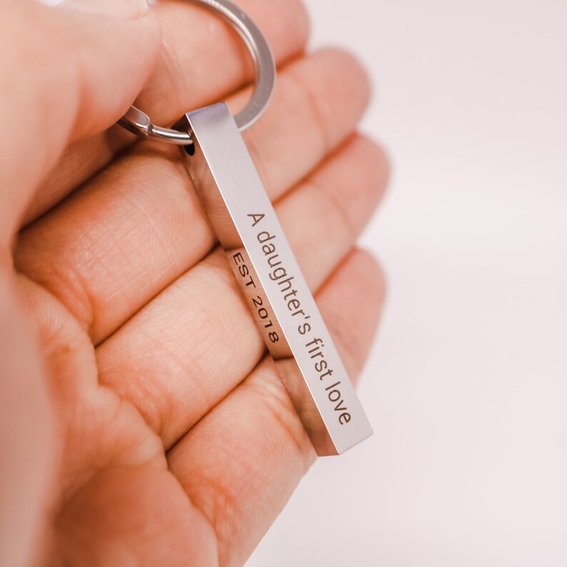 Customized 3D Vertical Bar Keychain Personalized Keychain for - Etsy