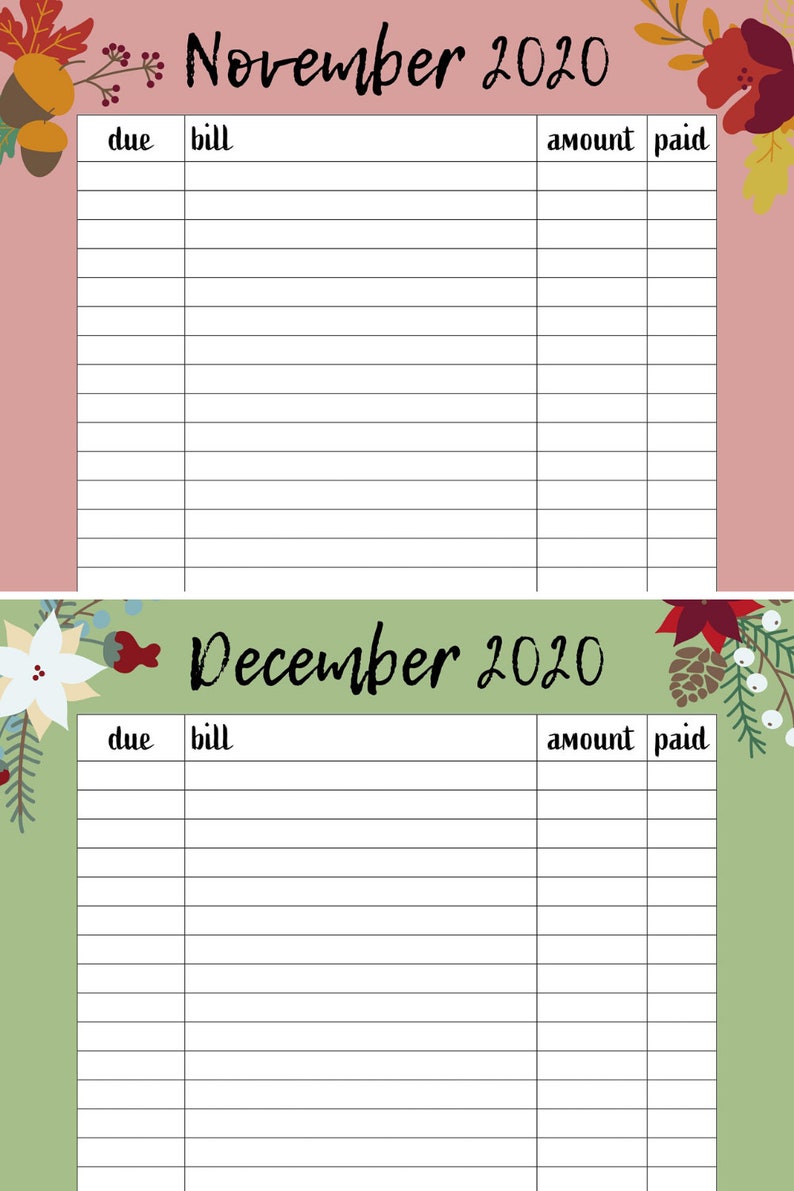 2020 Budget Planner - Etsy