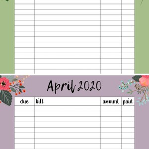 2020 Budget Planner - Etsy