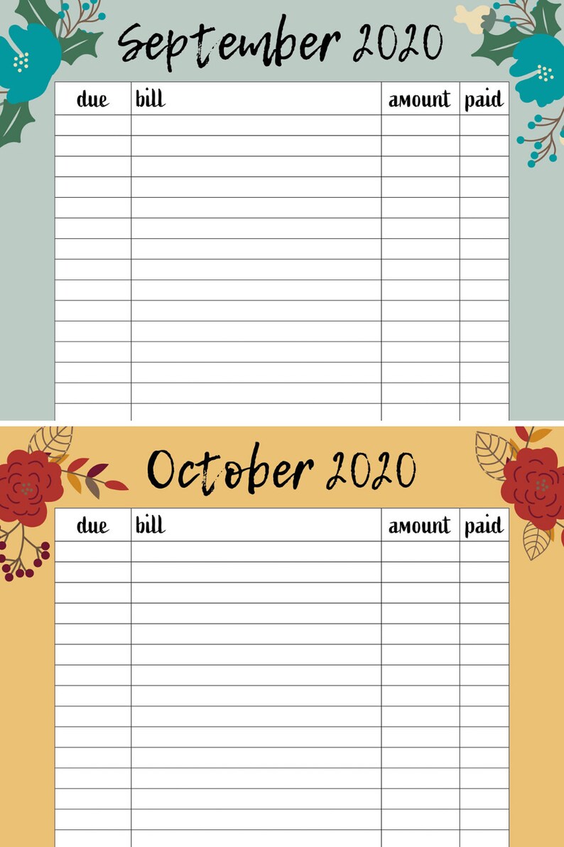 2020 Budget Planner - Etsy