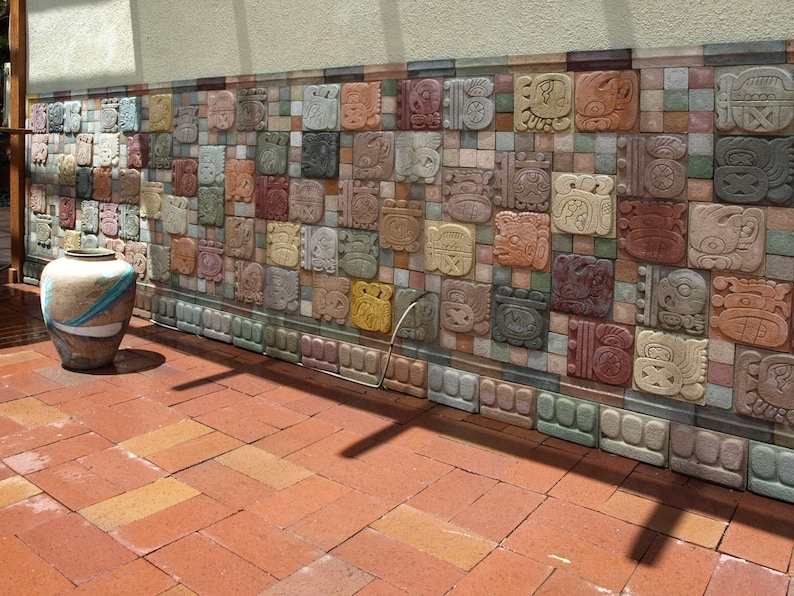 MAYAN GLYPH TILES 12 Tiles | Etsy