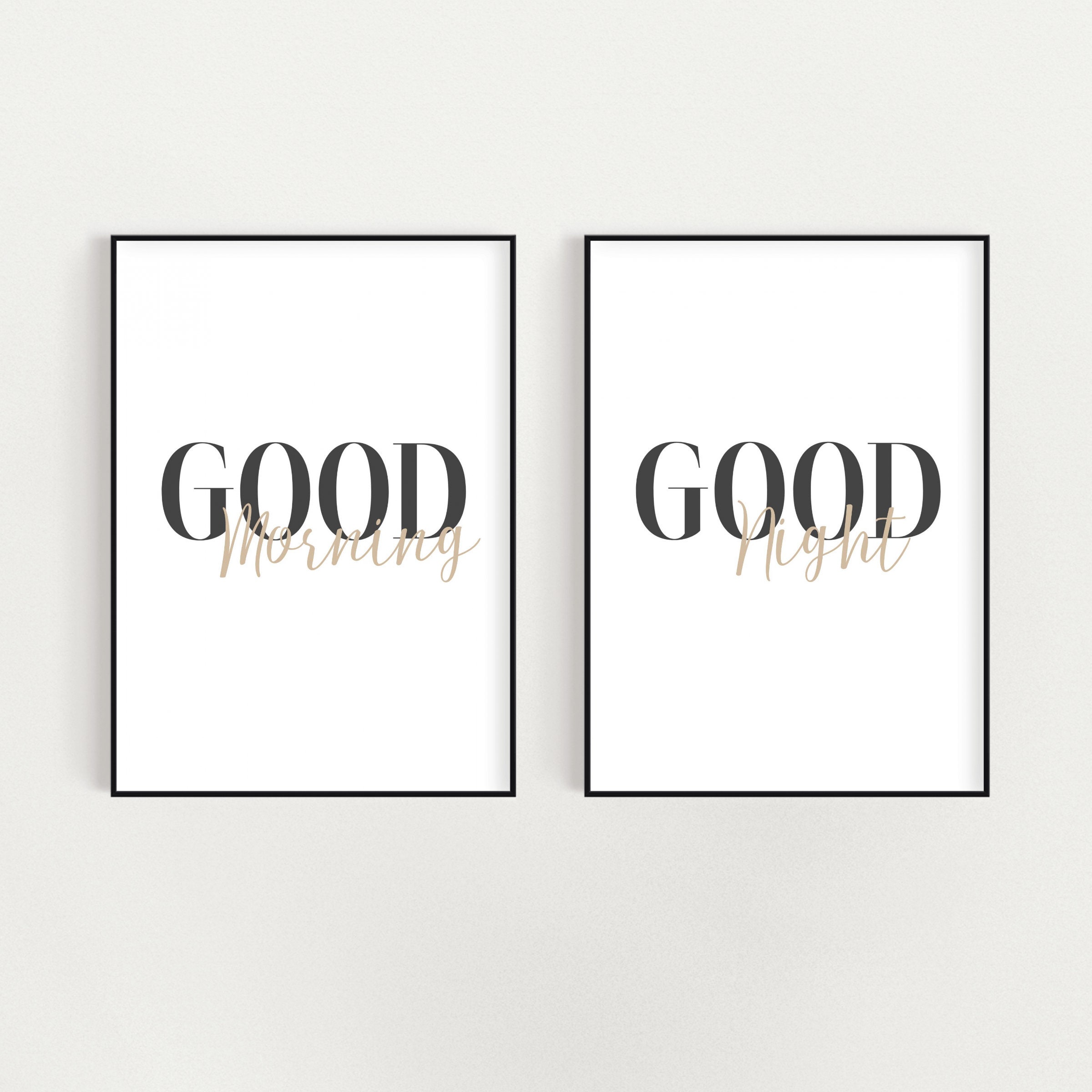 Set of 2 Good Morning and Goodnight Wall Prints 4x6 5x7 | Etsy