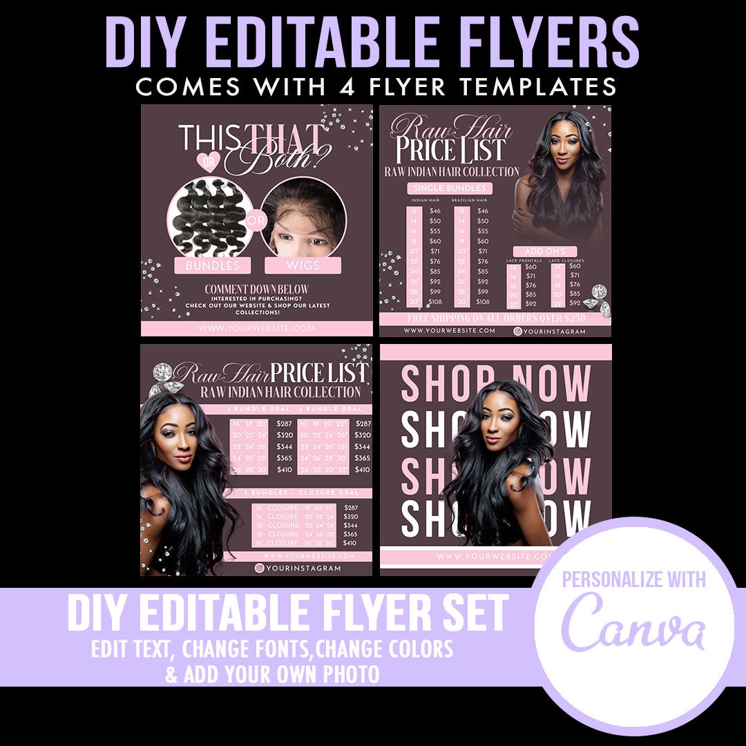 DIY Hair Sale Flyer - Haar Preisliste - Hair Sale Flyer - Hair Flyers ...