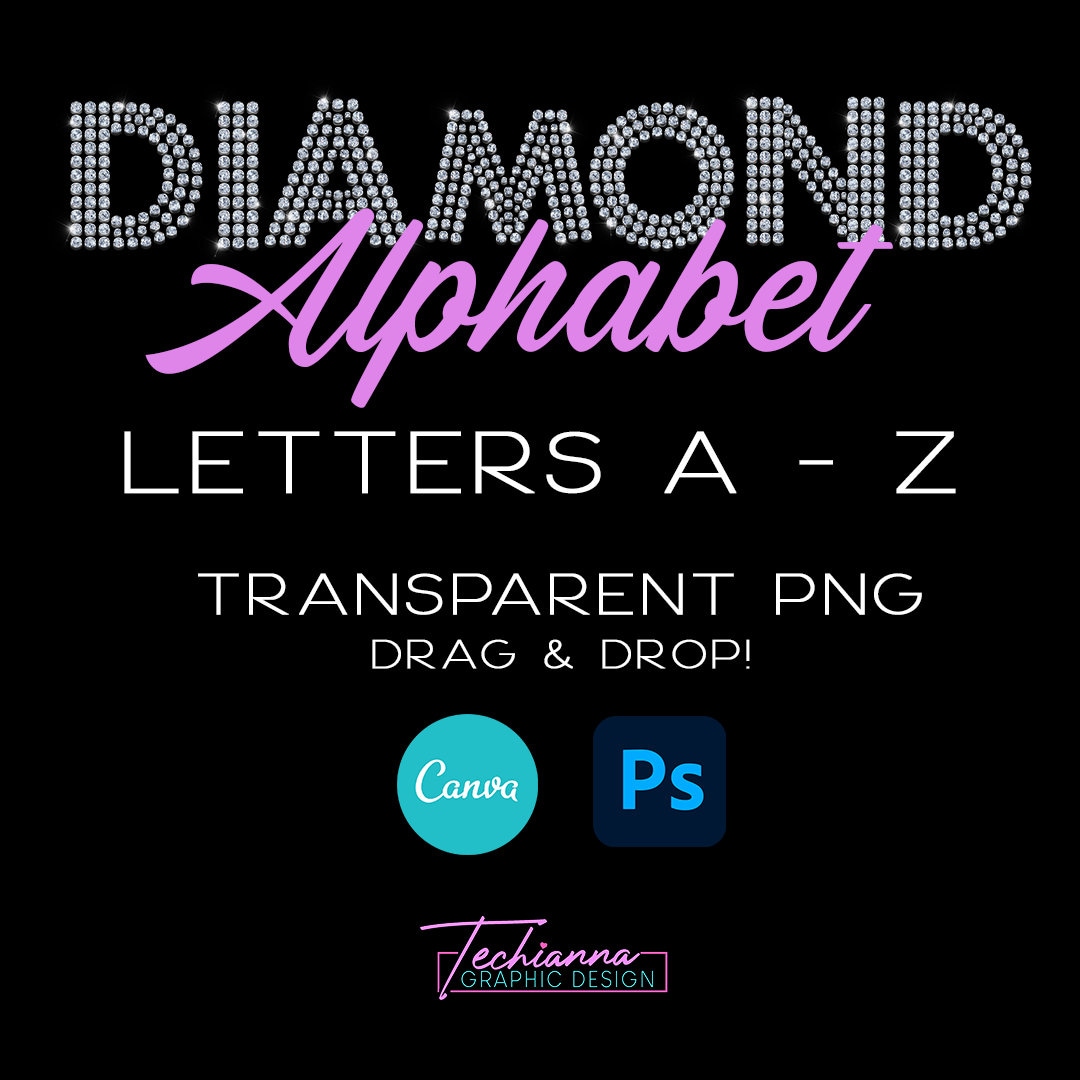 Diamond Letter Clipart - Diamond Alphabet PNG - Glam Clipart - DIY Logo ...