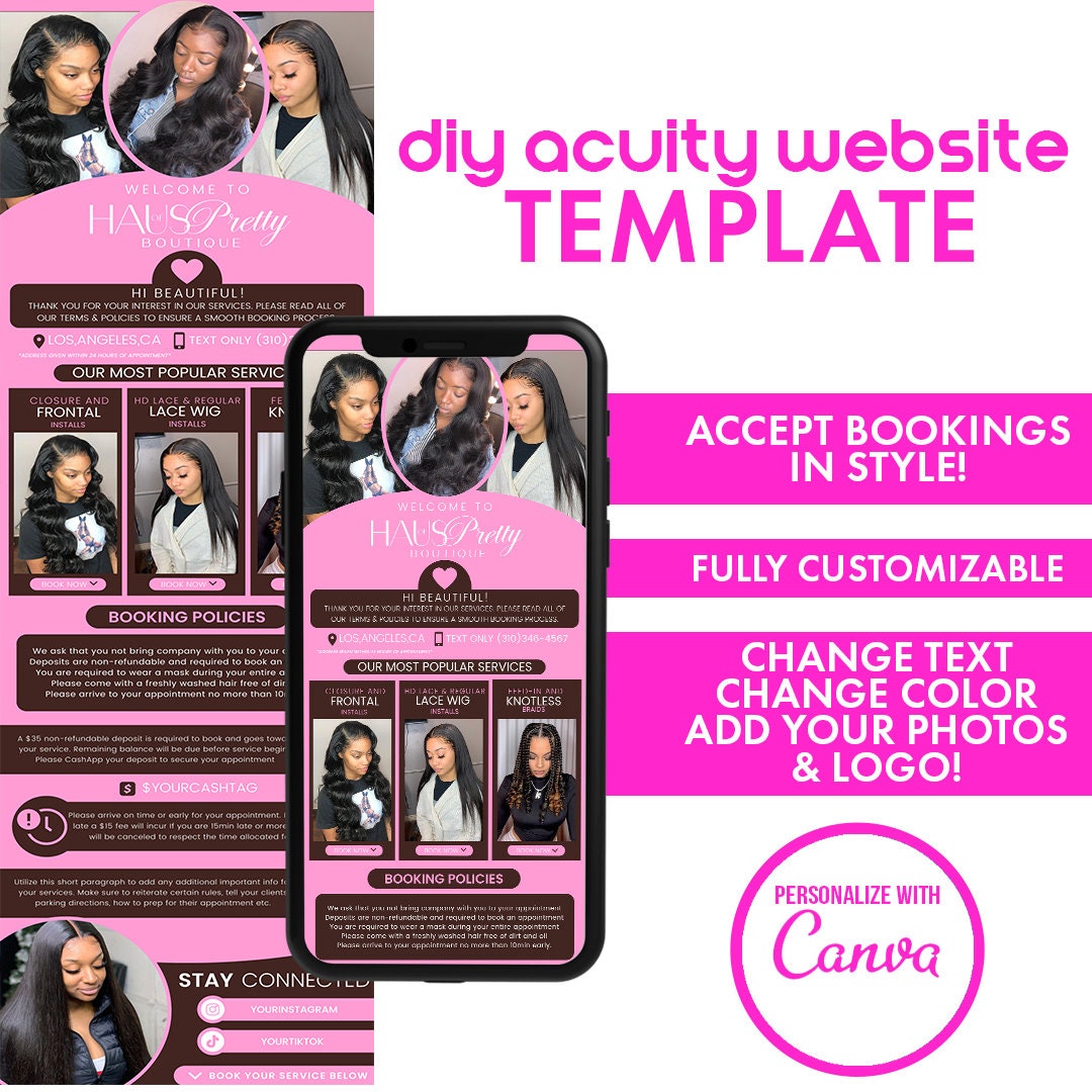 Acuity Scheduling Template - DIY Acuity Template - Acuity Booking ...